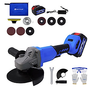 Cordless Angle Grinder Brushless Motor 10000RPM, 21V Cordless Grinders Tools w/3.0Ah Battery & Fast Charger, 4.5''Grinding Wheels, Cutting Wheels, Adjustable Auxiliary Side Handle Grinders Power Tools