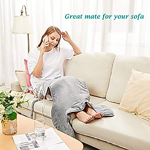 Mia&Coco Large Electric Heating Pad for Back Neck and Shoulders Pain Relief, 39"x23" Fast-Heat Therapy Warp with Waist Strap, 3 Heat Levels, Auto-Off Timer, Comfort Grey