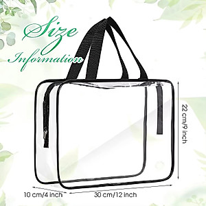 FANMHY 6 Pack Large Storage Bags with Labels, Reusable Clear PVC Storage Bags, Travel Waterproof Organizer Bags with Zipper for Building Blocks Puzzle Stationery