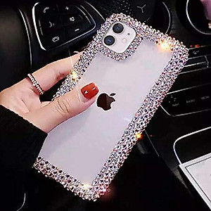 Bonitec Jesiya for iPhone 11 Case 3D Glitter Sparkle Bling Case Luxury Shiny Crystal Rhinestone Diamond Bumper Clear Protective Case Cover Clear for Women