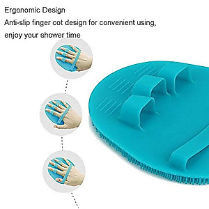 Pure Silicone Body Massage Brush Body Wash Bath Shower Tool, with Super Soft Manual Facial Cleansing Brush Scrubber