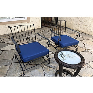 QQbed 2 Pack Outdoor Patio Chair Pillow Seat Washable Cushion Covers 20"X18"X4" Size - Replacement Covers Only (20"X18"X4" 2 Pack, Navy)