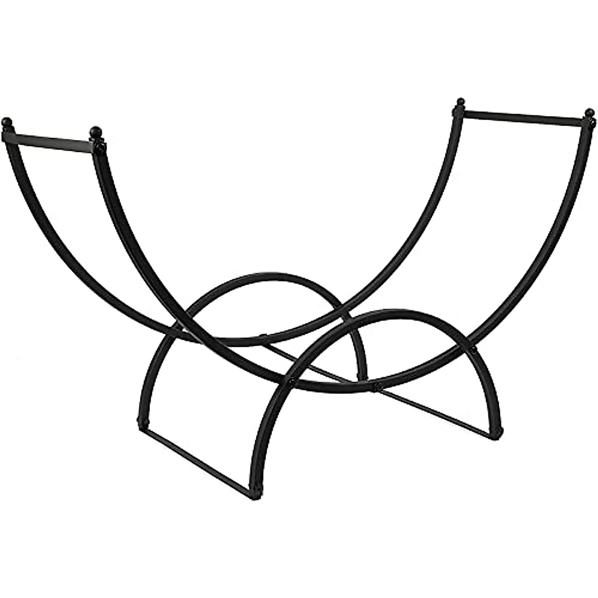 Juvale 3-Foot Curved Firewood Rack for Indoor Outdoor (Black)