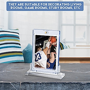 3 Pack Magnetic Card Holders for Trading Cards Protector, 35 pt Baseball Card Protector, Acrylic Hard Cards Sleeves Case for Baseball Football Sports Game Card Storage and Display (Transparent Blue)