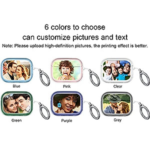 Personalized Case for Airpods Pro 2nd Generation Cover, Custom Photo Airpod Pro 2 Case Soft Clear TPU with Keychain for Men Women,for Apple AirPods Pro 2 2022