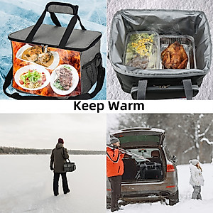 ZZEWINTRAVELER Insulated Lunch Bag for Men Women 15L Reusable Leak-Proof Cooler Bag with Adjustable Shoulder Strap Tote Bag for Office Work Picnic (Black)