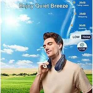 Neck Air Conditioner with Extra-large Cooling Plate, Portable Neck Fan 6000mAh Personal Cooling Travel Fan Innovative Back Air Outlet 3D Neck Cooler with LCD Display,3 Speeds/Refrigeration for Outdoor