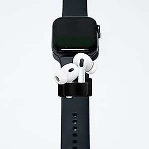 Geiomoo 4 in 1 Silicone Case Compatible with Air Pods Pro 2nd Generation, Protective Cover with Carabiner (Black)