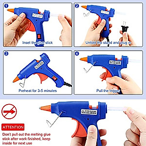 Zhengmy Mini Glue Gun for Crafts Glue Gun with Burn Protection Small Hot Glue Gun for School Craft Safe Glue Gun for Kids DIY Arts, Sealing, Home Repairs, 20 W (4 Pcs) Orange,Blue