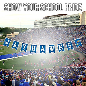 University of Kansas Tailgate Banner by Hannas Handiworks – Lightweight Pre-Strung Fabric Decoration – Show Team Spirit with KU Fan Decor