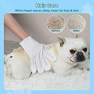 Vannon Extra Thick Pet Bathing Wipes for Dogs & Cats, Cleaning & Deodorizing Grooming Gloves, Nourish Fur Glove Wipes for Daily Care and Traveling, Rinse Free, Unscented, 6 PCS