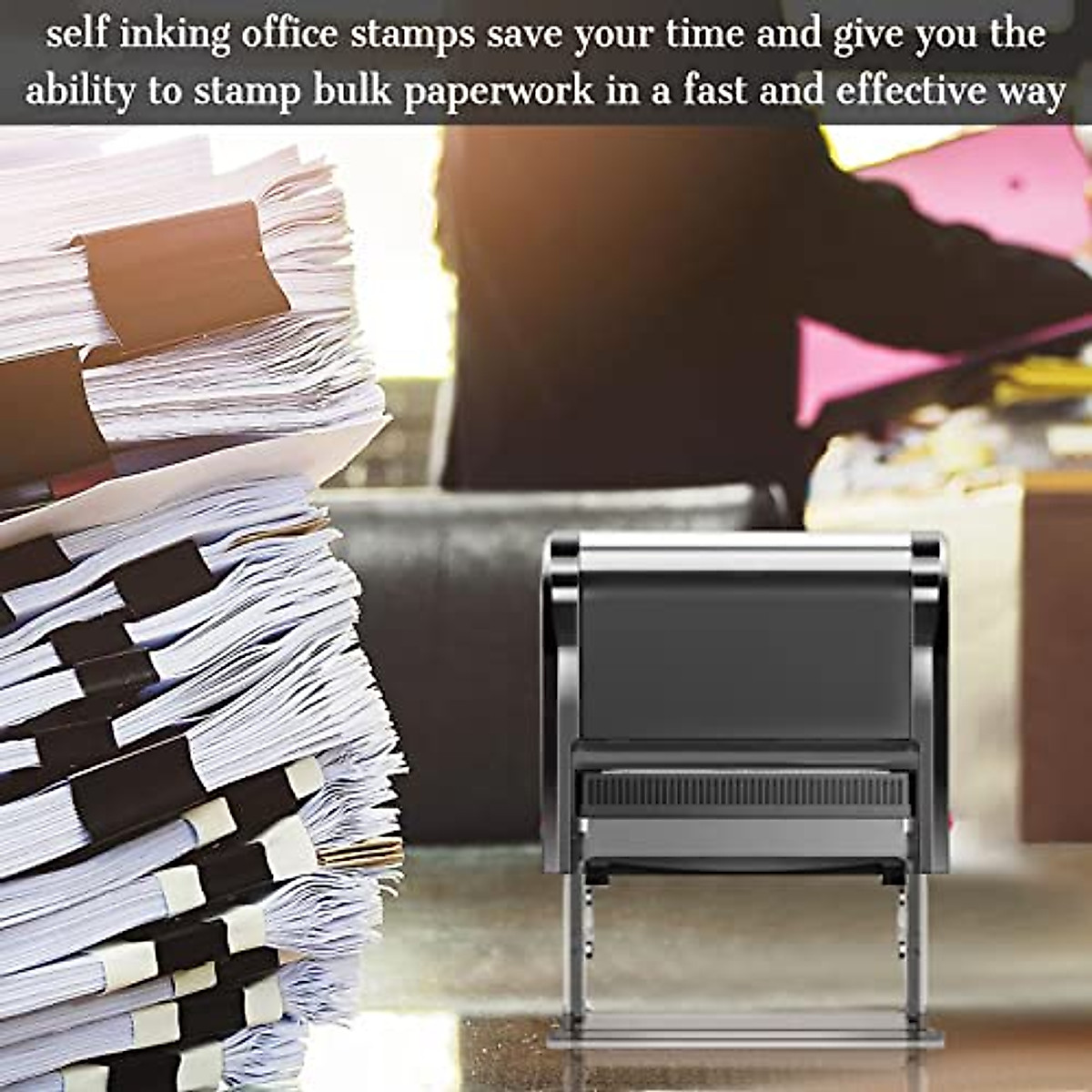 Bertiveny Office Stamps - Custom Self Inking Past Due Stamps for Business Supplies in Red