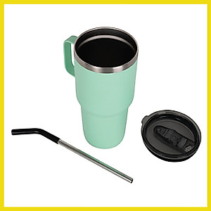 BOB THE COOLER CO BOBs 30Oz Heavy Duty Double Wall Vacuum Insulated Tumbler with Straw and Handle, Made of Stainless Steel, Great for Travel, Beach, & More