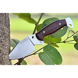 ALZAFASH Horizontal Carry Knife, Tracker Knife with Sheath, Hunting Knife with 1095 Carbon Steel Blade, Camping Knife, Hiking Knife