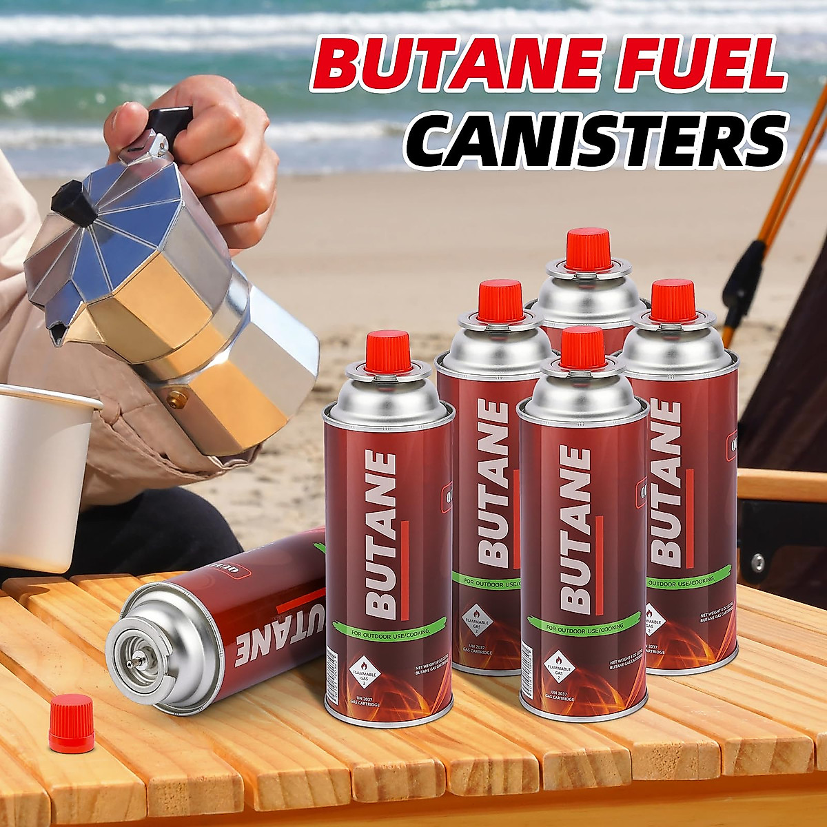 Butane Fuel Canister – NEW Model -Smart Safer Self Sealing Nozzle Technology (28 PACK)