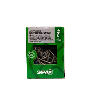 SPAX #9 x 2 Exterior Flat Head Stainless Steel Wood Deck Screws Construction Torx T-Star Plus (125 EA) 1 LB Bit Included Rust Resistant