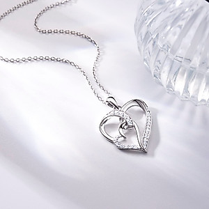 NINAMAID Daughter Gifts from Mom, 925 Sterling Silver Daughter Necklace Gifts for Daughter Mother Daughter Gift To My Daughter Necklace Christmas Gifts