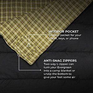 TETON Sports Evergreen Queen Size Sleeping Bag- Double Sleeping Bag – A Warm Bag The whole family can enjoy – Great Sleeping Bag for Camping, Hunting and base camp.