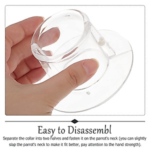 Parrot Neck Collar, Plastic -bite Collar Clear Bird Feather Protector Prevent Grab Lick Healing Safety Bird Cone Collar for Macaw Cockatoo Parrot Large