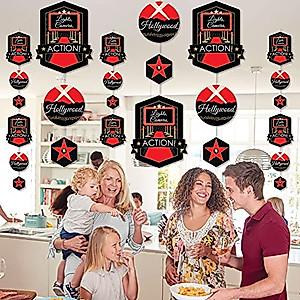 Big Dot of Happiness Red Carpet Hollywood - Movie Night Party DIY Dangler Backdrop - Hanging Vertical Decorations - 30 Pieces