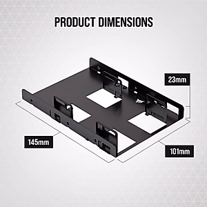Corsair Dual SSD Mounting Bracket (3.5” Internal Drive Bay to 2.5", Easy Installation) Black