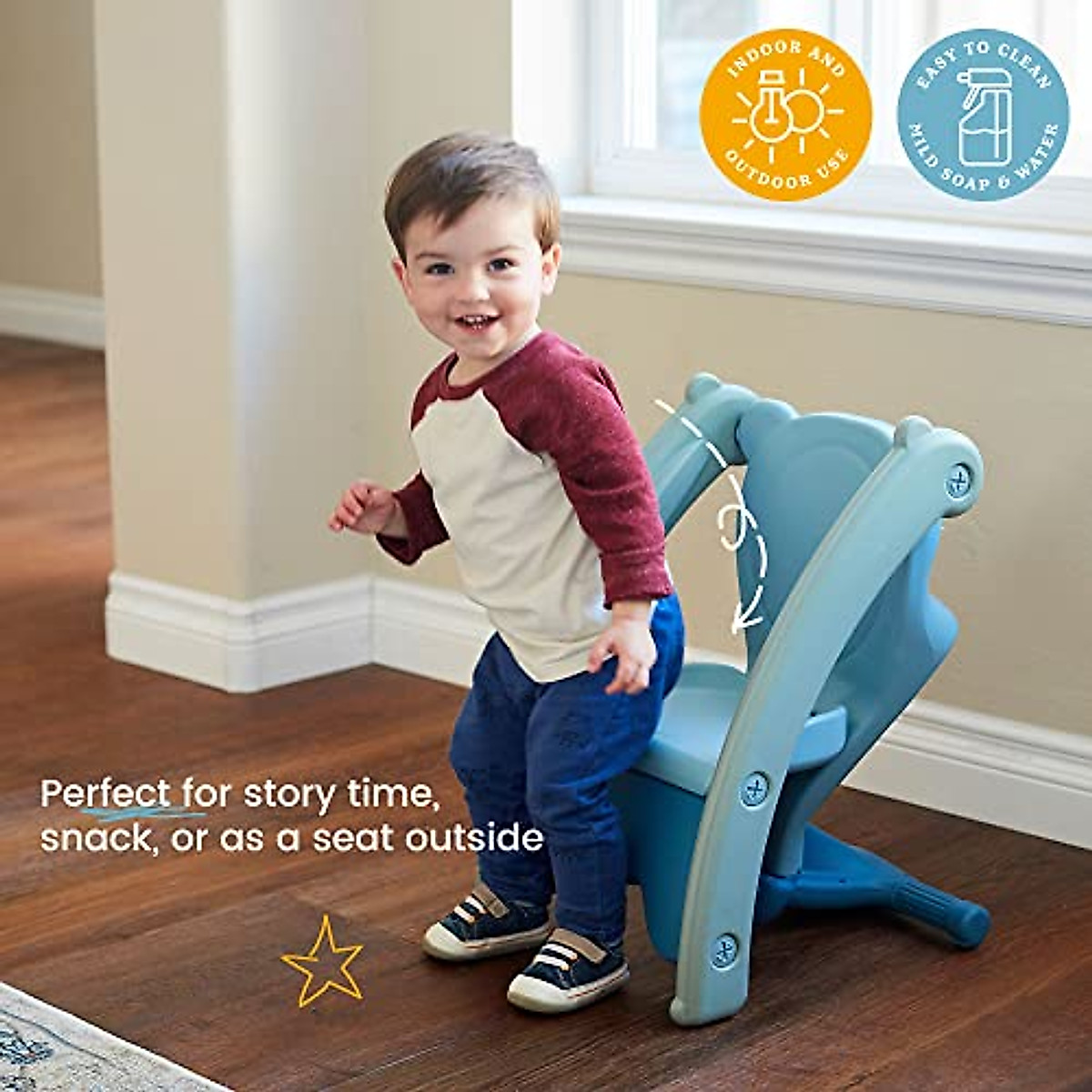 ECR4Kids Sit-N-Rock, Rocking Horse, Seafoam