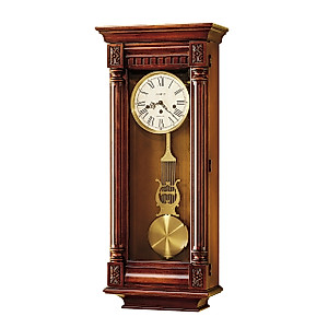 Howard Miller New Haven Wall Clock 620-196 – Light Distressing Home Decor with Mechanical Key-Wound, Single-Chime Movement