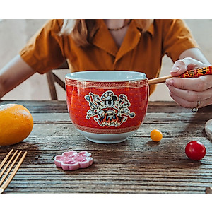 Disney Mickey Mouse Wild Wok 20-Ounce Ramen Bowl and Chopstick Set