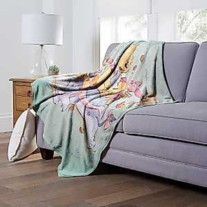 Northwest Winnie The Pooh Silk Touch Throw Blanket, 50" x 60", Autumn Happiness