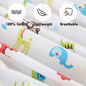 Danica 100% Cotton Fitted Baby Crib Sheet 3 Pack for Baby Boys Girls |Standard Crib and Toddler Mattress Sheets | 28x52 Inch (Animal World)