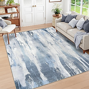 INGEROOM Machine Washable Rug Non-Slip Backing Abstract Area Rug 8x10 Washable Area Rug for Living Rooms Bedrooms and Dining Rooms Easy to Clean Modern Abstract Area Rug