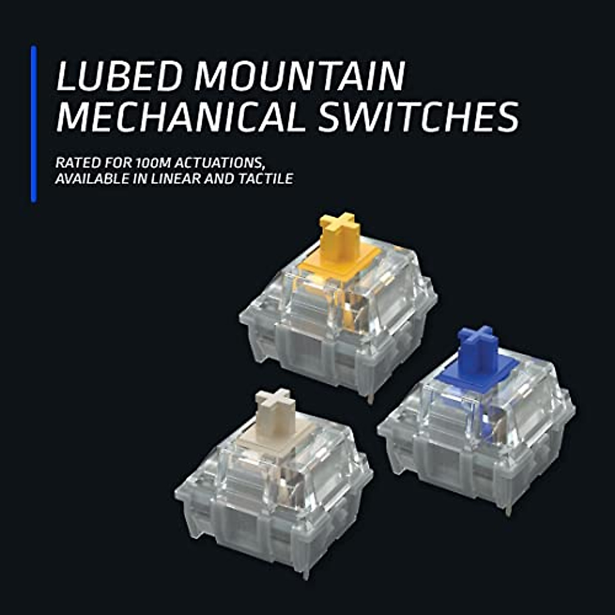 Mountain Everest 60 Compact RGB Gaming Keyboard - with Lubricated Hot-Swappable Mechanical Contacts and More Encore - US ANSI (Everest 60 | Touch 55, Quartz B)