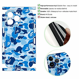 HK Studio Blue Camo Skin Decal (Not Case) for iPhone 14 Pro Max - No Bubble, Slim, Waterproof - Protecting & Personalizing iPhone's Back, Camera, Frame
