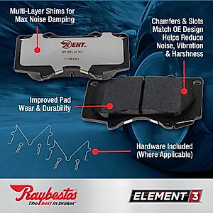 Raybestos Element3 EHT™ Automotive Replacement Front Brake Pad for Selected 2014-2020 Infiniti QX60, 2013 Infiniti JX35, 2015-2023 Nissan Murano, and 2013-2020 Nissan Pathfinder (EHT1649H)