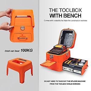 Optical Fiber Fusion Splicer Automatic Multi-Language Intelligent Fiber Optic Welder FTTH Fiber Optic Splicing Machine with 6 Seconds Splicing Time, Fusion Splicer Machine Melting 15 Seconds Heating