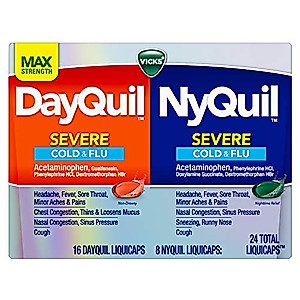 Vicks DayQuil & Nyquil Severe Cold, Flu & Congestion Medicine, 24 Count