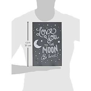 Little Love by NoJo Celestial Lighted Wall Decor, Love You to The Moon and Back, Gray/White
