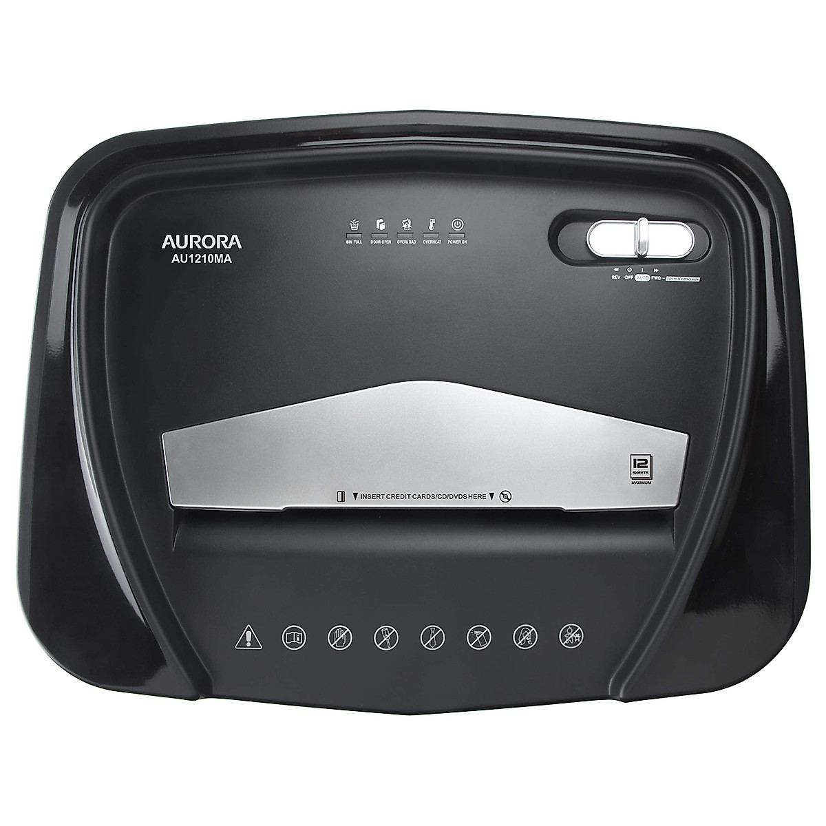 Aurora AU1210MA Professional Grade High Security 12-Sheet Micro-Cut Paper/ CD and Credit Card/ 60 Minutes Continuous Run Time Shredder