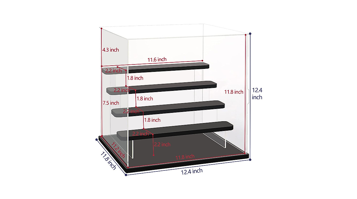 Choowin 5-Tier Acrylic Display Case for Collectibles - Dustproof ...