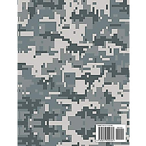 Composition Notebook: Wide Ruled, 60 Sheets/120 Pages, 7.44" x 9.69 Digital Green Military Camouflage