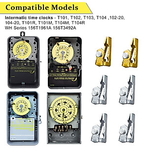 Time Switch Replacement Trippers Kit | Compatible with Intermatic 156T1978A, for T100 Series Timer Parts, Pool Timer On Off Clips(4 ON / 4 Off / 8 Screws)
