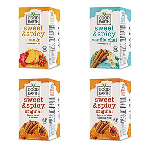Good Earth Tea, 4 Flavor Variety Pack, 18 Tea Bags (Pack of 4)(Packaging May Vary)