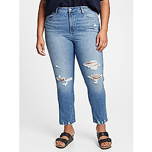 GAP Womens High Rise Vintage Slim Fit Jeans, Medium Rock, 29 Regular US
