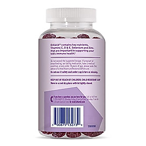 Enfakid Elderberry Daily Gummy Multivitamin: Vitamin C, D & E, Selenium & Zinc, Elderberry Flavored Immune Support Gummies for Kids, high in antioxidants, gelatin free & vegetarian, 60 count