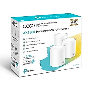 TP-Link Deco X20 AX1800 Whole Home Mesh Wi-Fi 6 System Add-on Unit, Up to 2000 sq ft Coverage, Compatible with Amazon Alexa, Antivirus Security Protection and Parental Controls