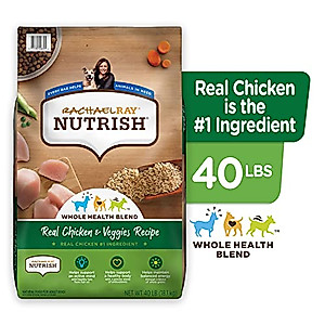 Rachael Ray Nutrish Premium Natural Dry Dog Food, Real Chicken & Veggies Recipe, 40 Pound Bag (Packaging May Vary)