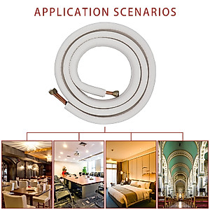 GOZFLVT Mini Split Line Set 1/2" & 1/4" Insulated Copper Aluminum Line Coil Set -16FT Copper Aluminum Pipes for Air Conditioner HVAC Refrigeration and Heating Equipment