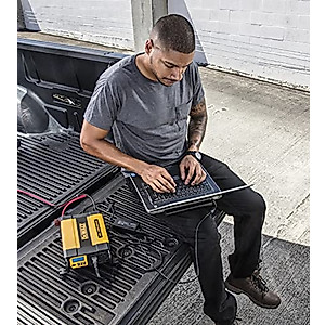 DEWALT DXAEPI1000 Power Inverter 1000W Car Converter with LCD Display: Dual 120V AC Outlets, 3.1A USB Ports, Battery Clamps