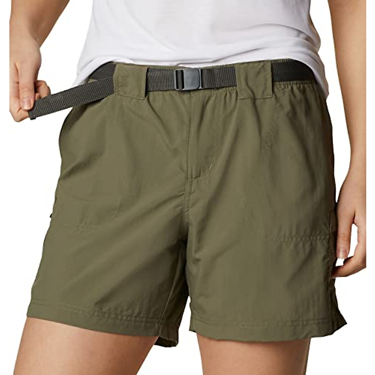 Columbia Women's Sandy River Cargo Short, Breathable, UPF 30 Sun Protection, Stone Green, Medium