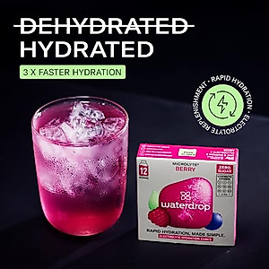 waterdrop Sports Energy Set | 48 Drink Cubes - 4 Flavors | Sugar-free Instant Energy & Sport Drinks | Drink Mix Powder Effervescent tablets | Natural Caffeine, fruit extracts, vitamins, minerals